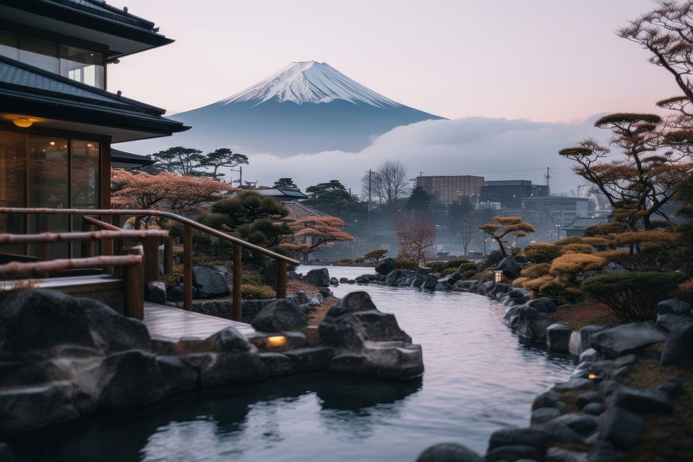 Japanese onsen outdoors architecture building. | Free Photo - rawpixel
