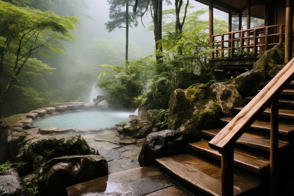 Japanese onsen outdoors architecture building. | Free Photo - rawpixel