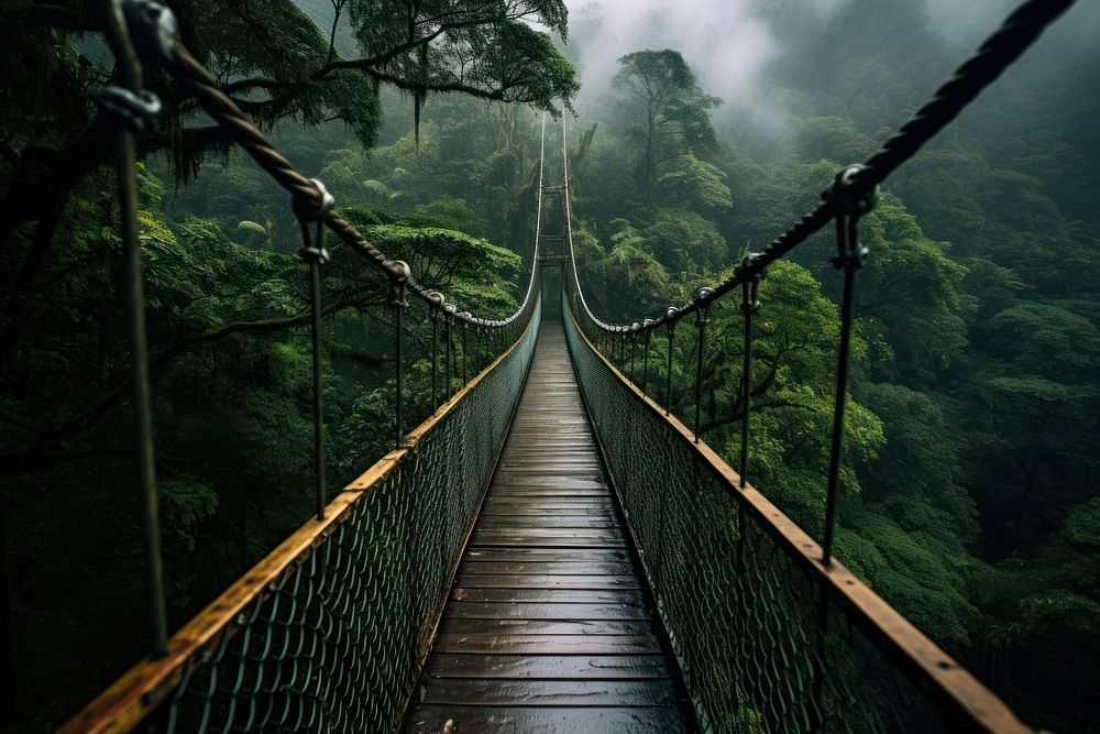 Forest bridge outdoors nature. AI | Premium Photo - rawpixel