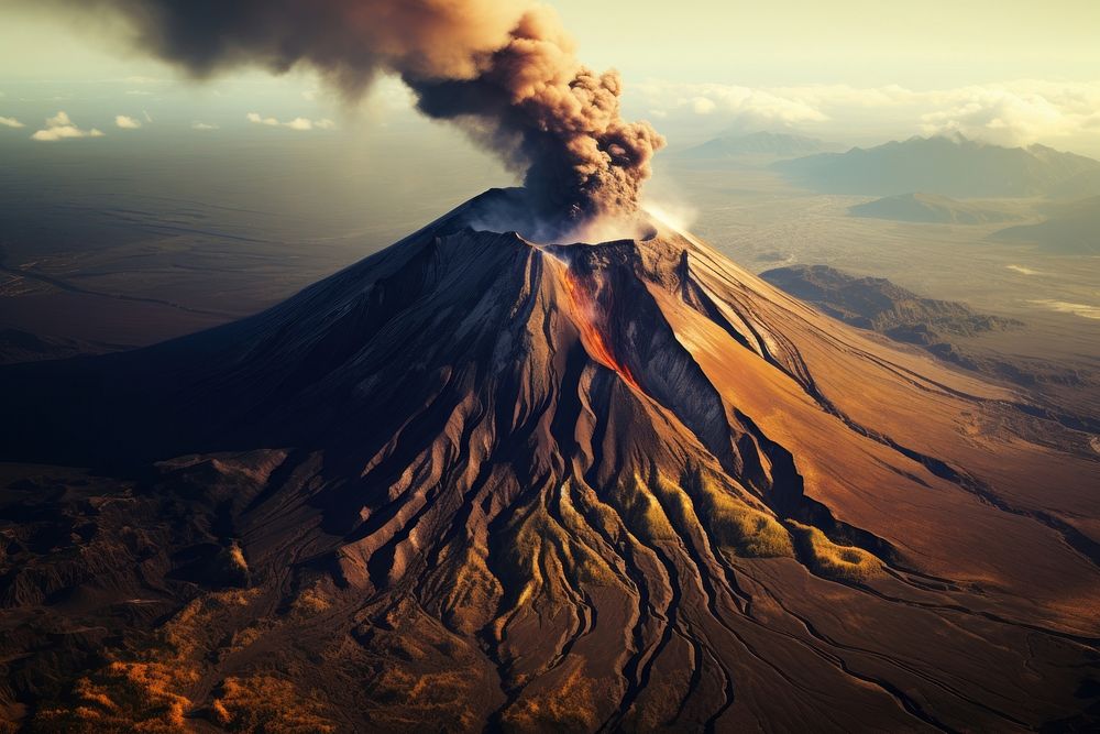 Volcano mountain outdoors nature. AI | Free Photo - rawpixel