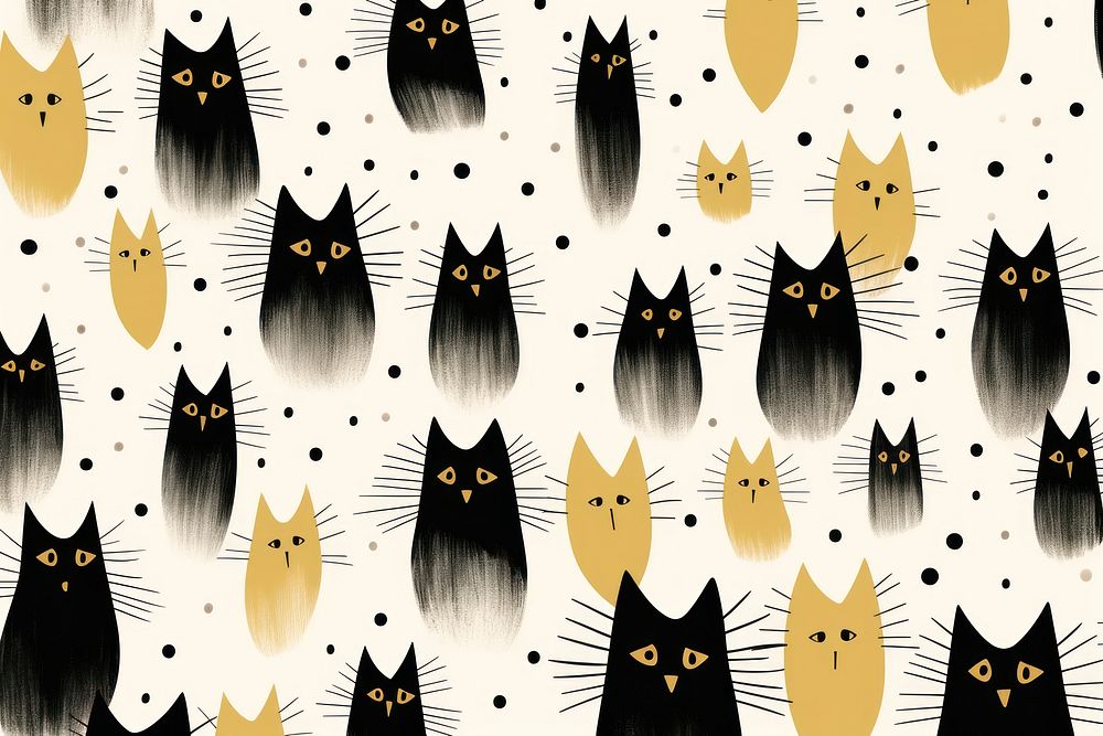 Black and gold minimal cats | Premium Photo Illustration - rawpixel