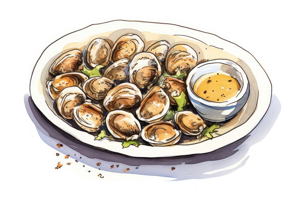 Food seafood cartoon plate. | Free Photo Illustration - rawpixel