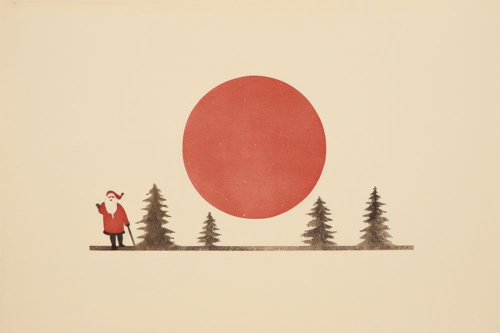 Minimal santa outdoors drawing nature. | Premium Photo Illustration ...