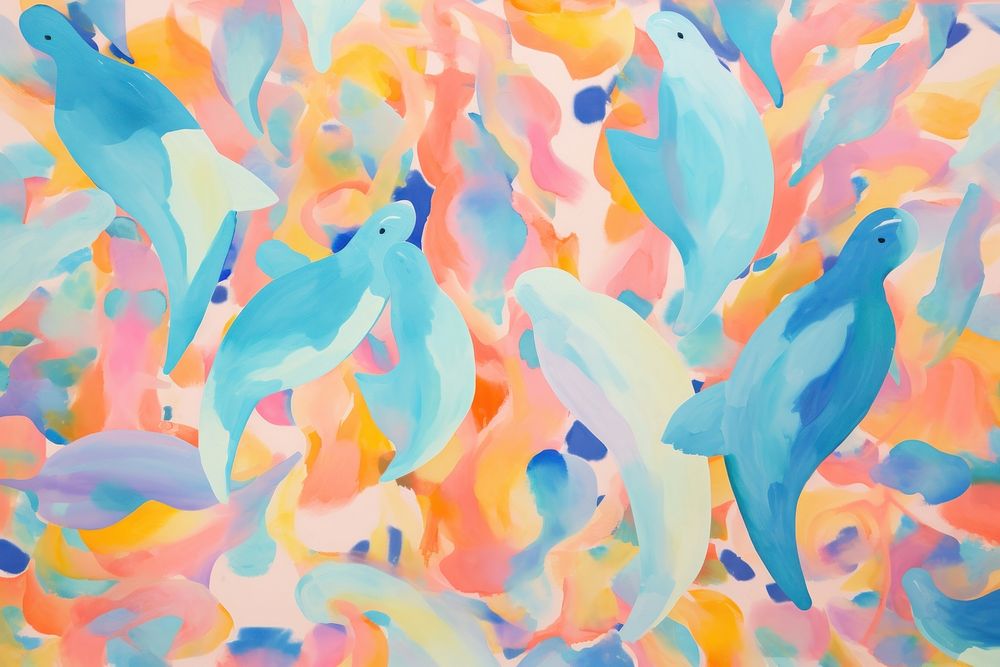Abstract whales pattern painting backgrounds | Free Photo Illustration ...