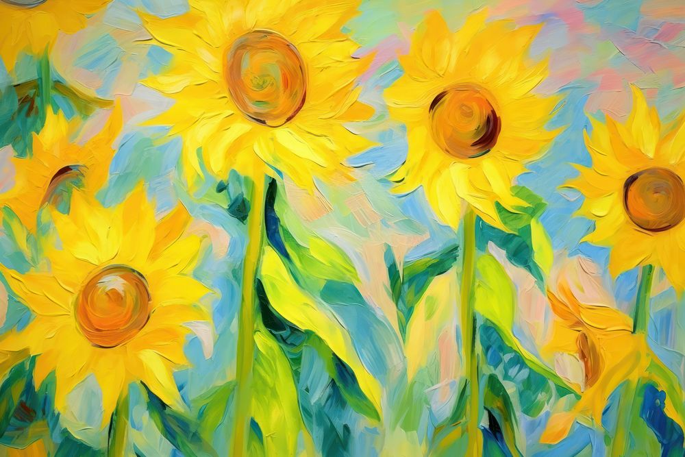 Abstract sunflowers pattern painting backgrounds | Free Photo ...