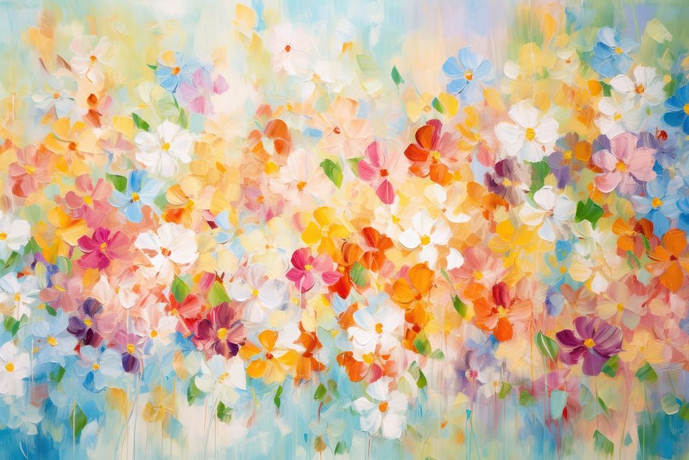 Colorful flowers pattern painting backgrounds | Premium Photo ...