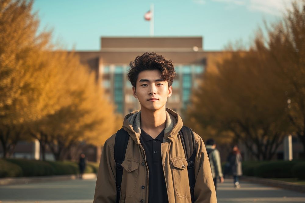 Chinese university student portrait standing | Free Photo - rawpixel