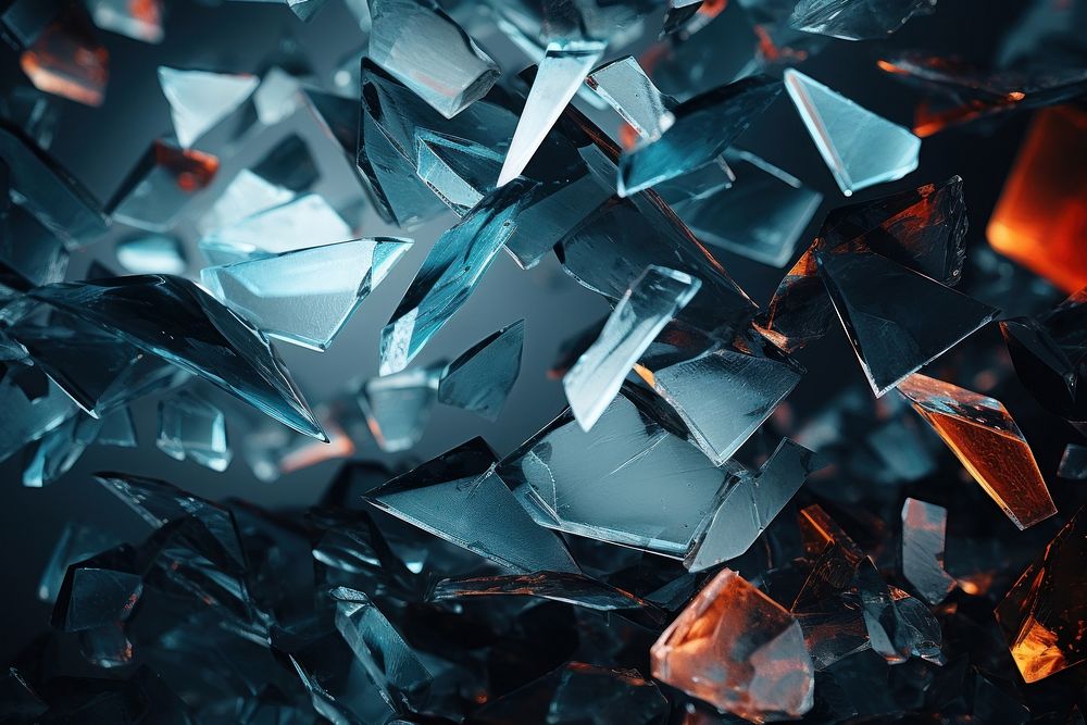 Falling glass shards crystal mineral | Premium Photo - rawpixel