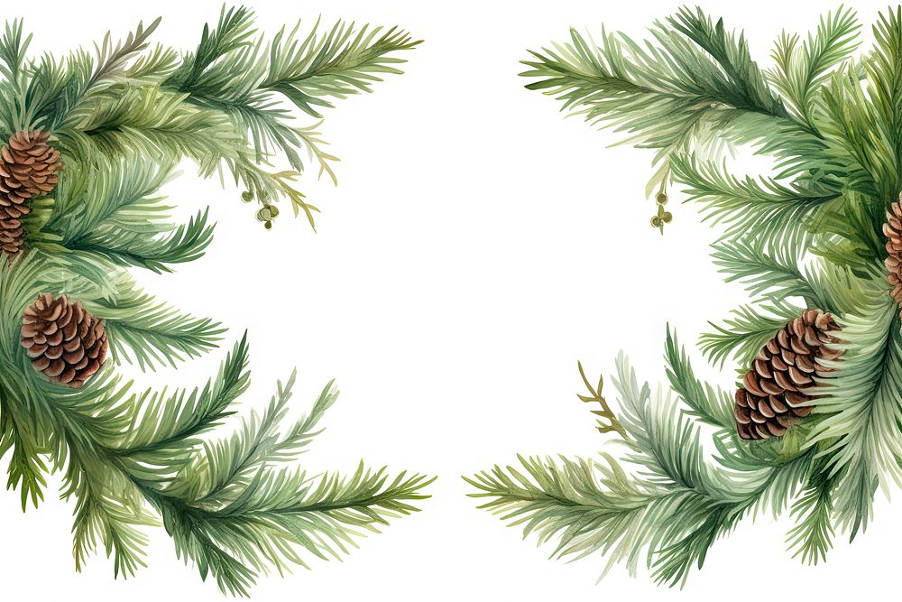Pine garland border backgrounds plant | Free Photo Illustration - rawpixel