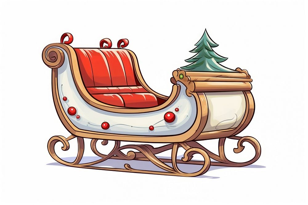 Christmas cartoon sled celebration. | Free Photo Illustration - rawpixel