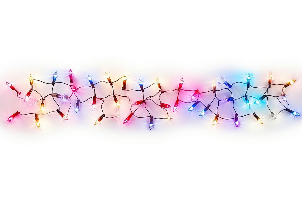 Christmas string lights white background | Premium Photo Illustration ...