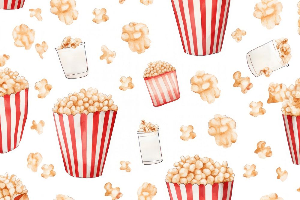 Popcorn backgrounds pattern snack. AI | Free Photo Illustration - rawpixel