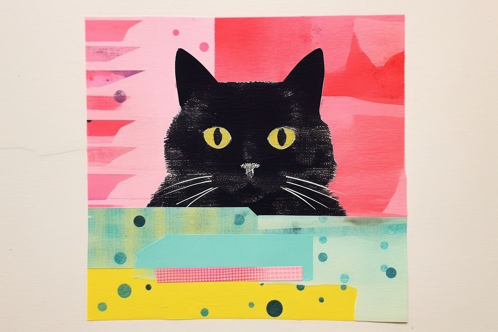 Cat art painting collage. | Free Photo Illustration - rawpixel