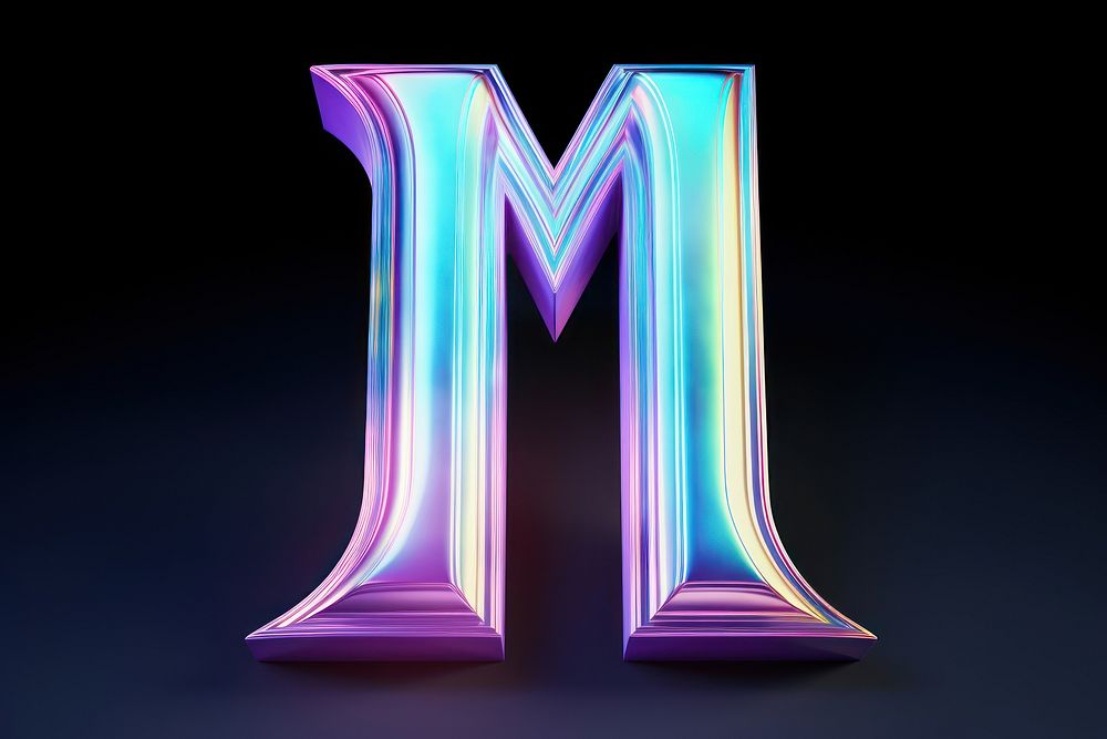 PNG Alphabet M shape iridescent | Free Photo Illustration - rawpixel