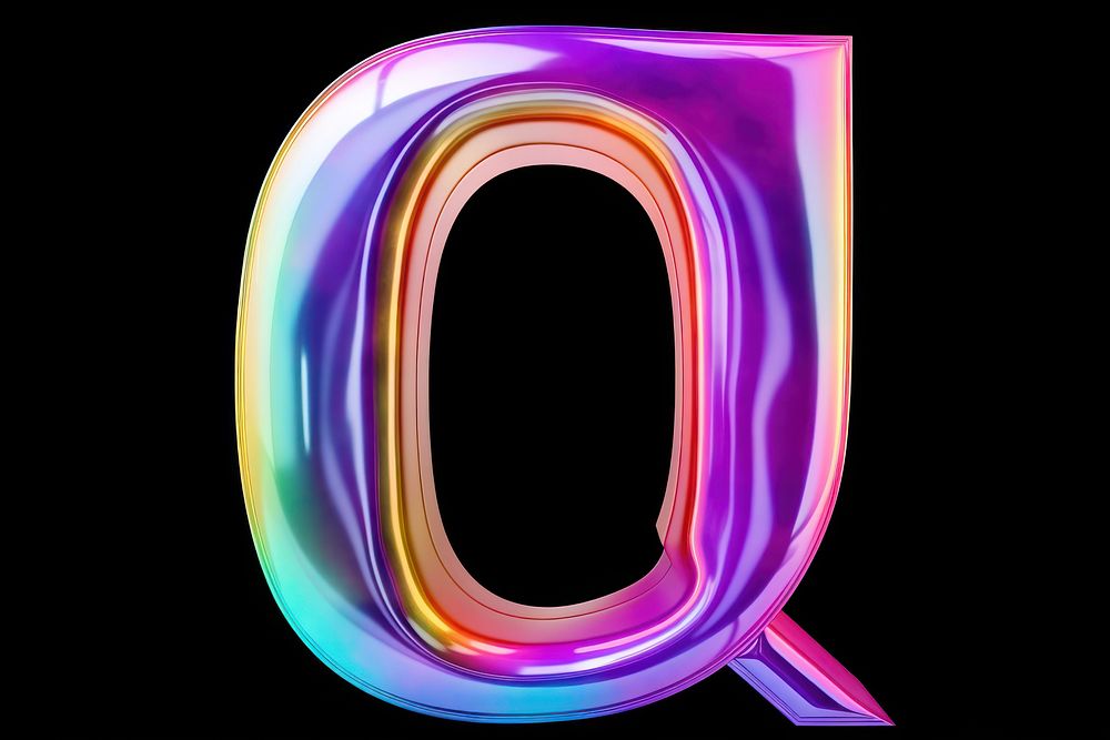 Alphabet q shape iridescent purple | Free Photo Illustration - rawpixel