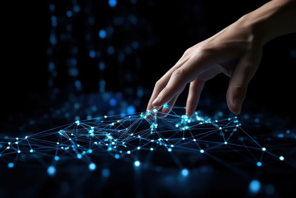 Hand touching simple Communication Network | Free Photo Illustration ...