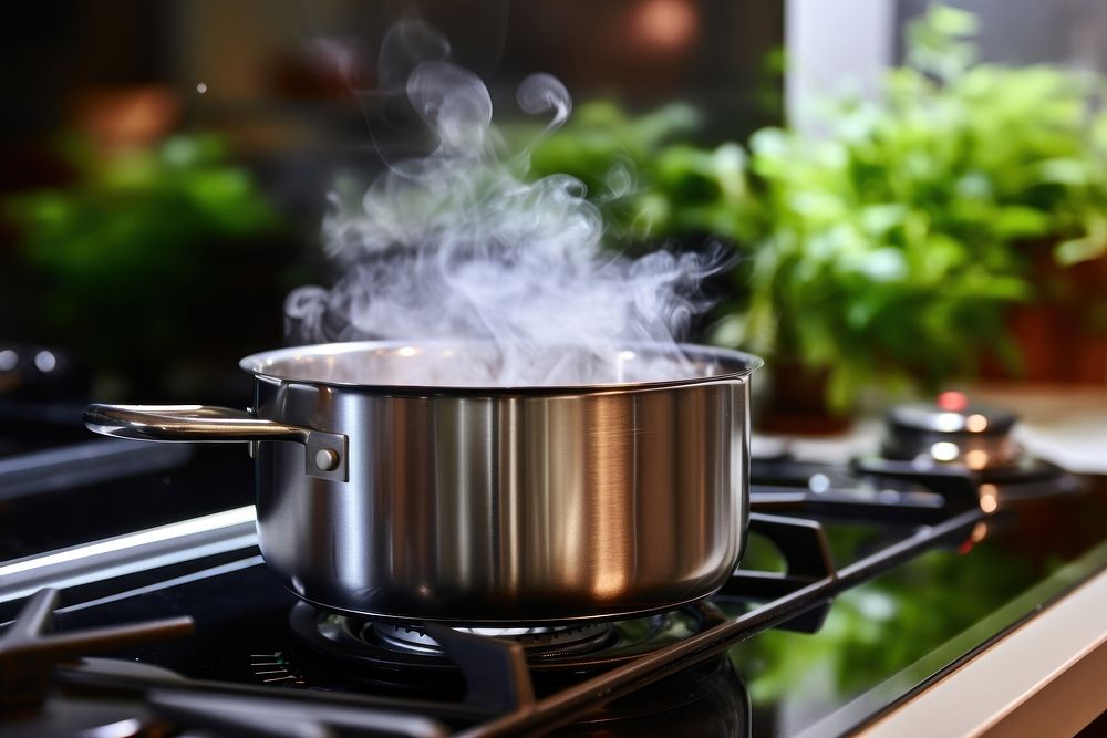 Kitchen pot stove steam. AI | Free Photo - rawpixel