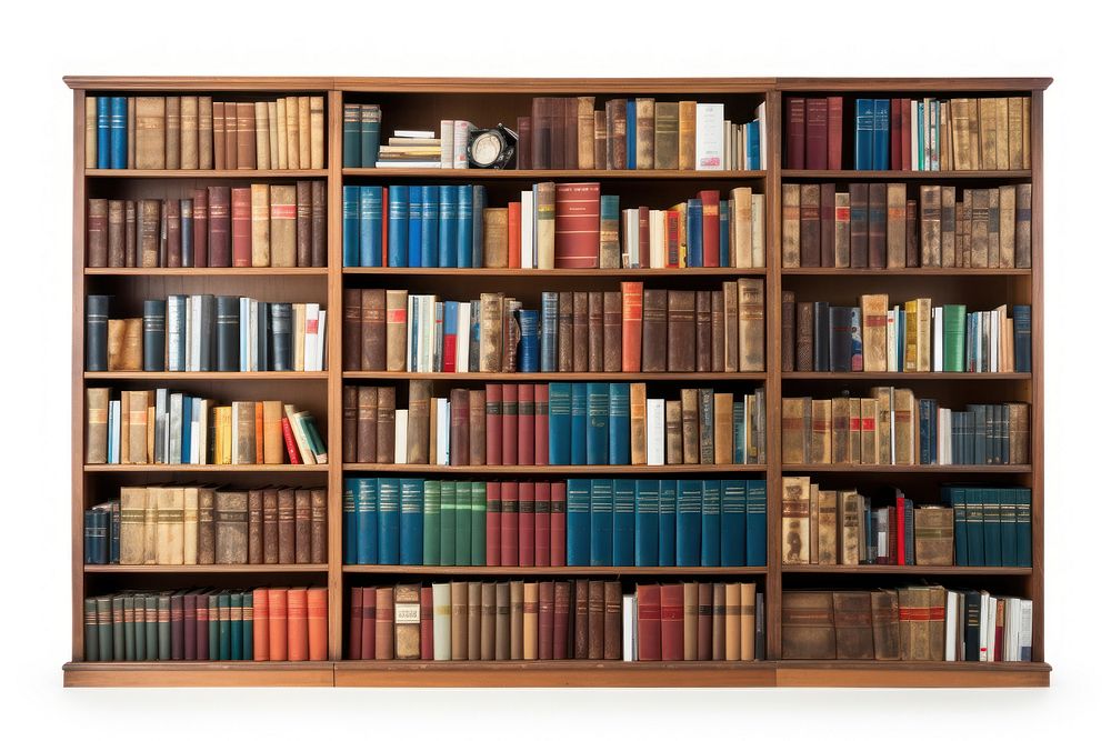 Bookcase bookshelf furniture white background. | Premium Photo - rawpixel