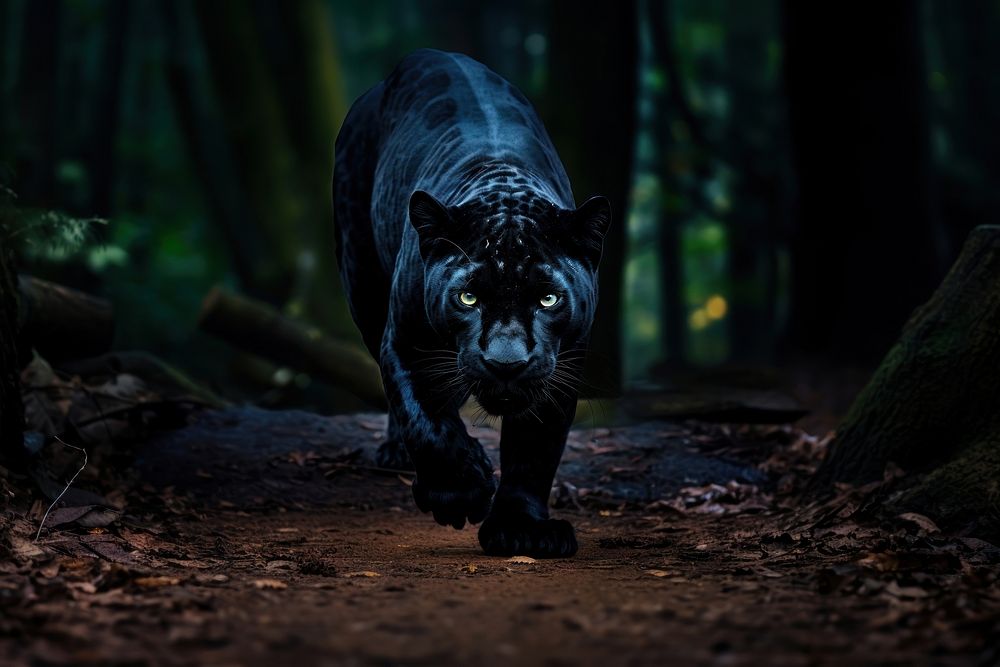 calm black leopard walking wildlife | Free Photo - rawpixel