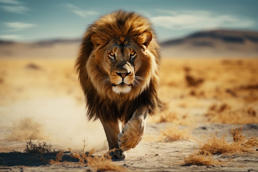 calm lion walking wildlife outdoors | Free Photo - rawpixel