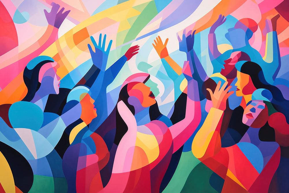 Diverse group abstract togetherness celebration. | Free Photo ...