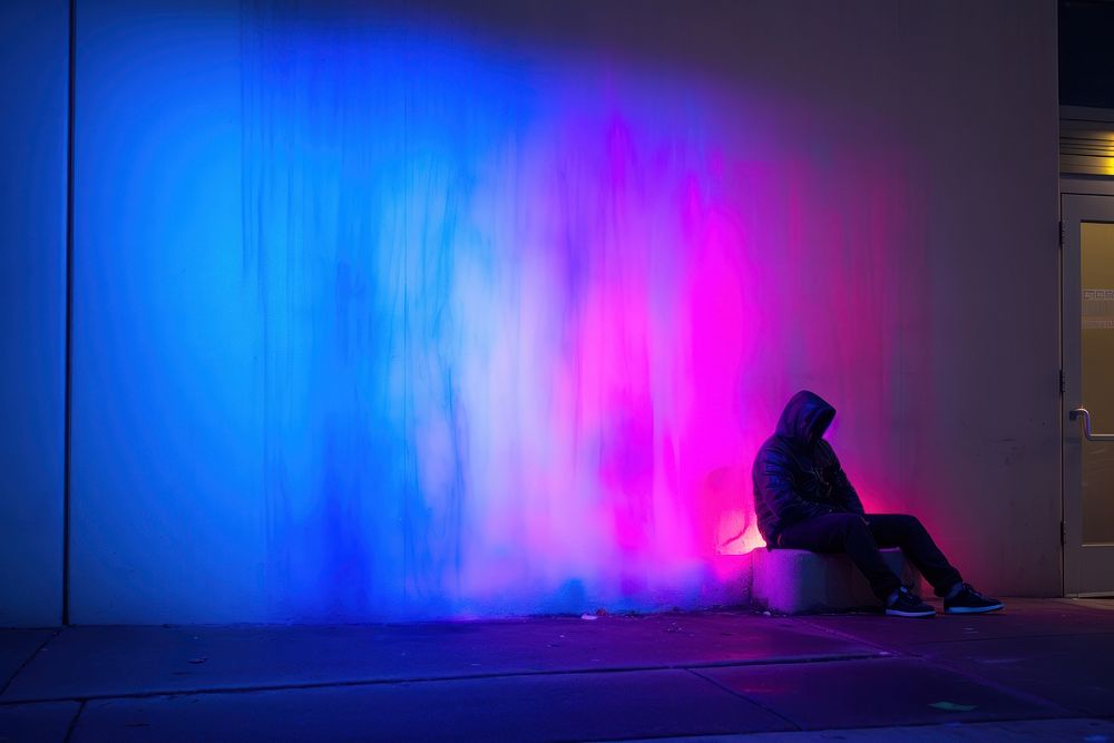 Homeless motion purple night. AI | Free Photo - rawpixel