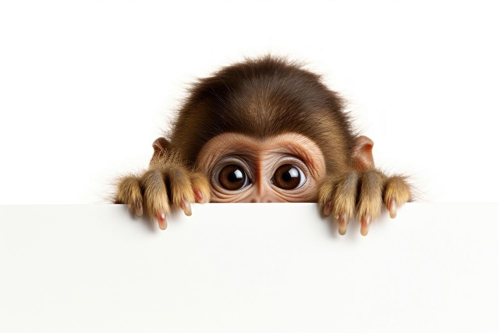 Monkey wildlife peeking mammal. AI | Free Photo - rawpixel
