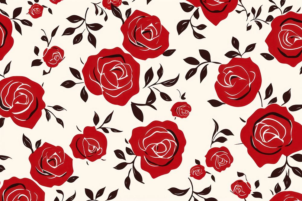 Red rose pattern backgrounds wallpaper. | Free Photo Illustration ...