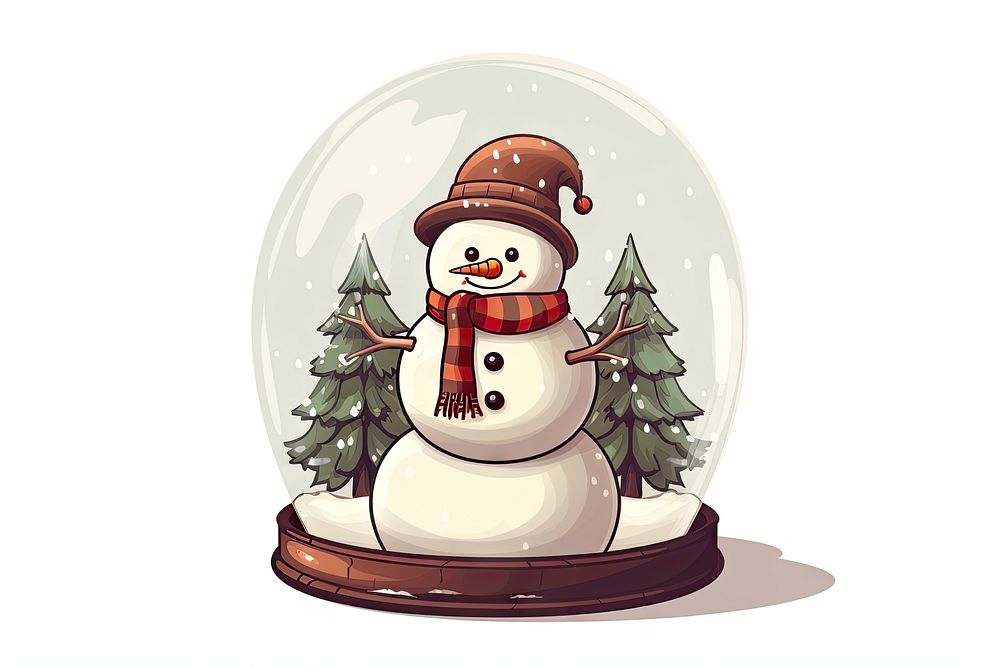 Snowman snow globe christmas winter | Free Photo Illustration - rawpixel