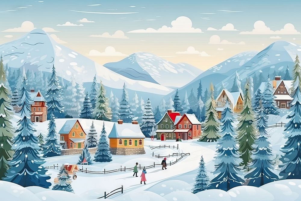 Winter landscape nature house architecture. | Premium Photo ...