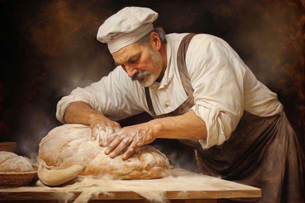 Chef making bread adult food | Premium Photo Illustration - rawpixel