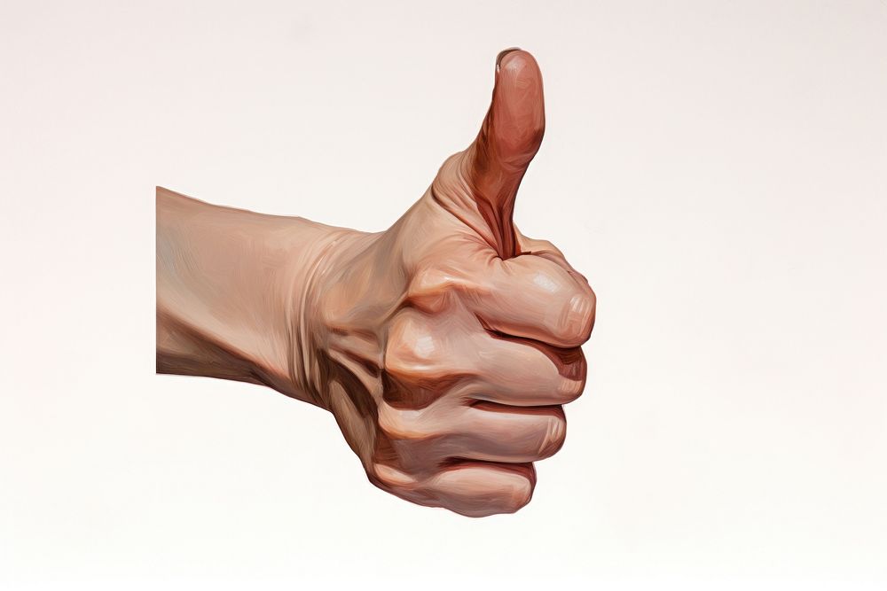 Thumbs finger hand white background. | Premium Photo Illustration ...