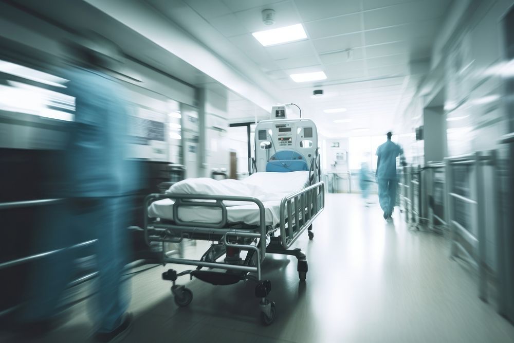 Hospital architecture stretcher medical. AI | Free Photo - rawpixel