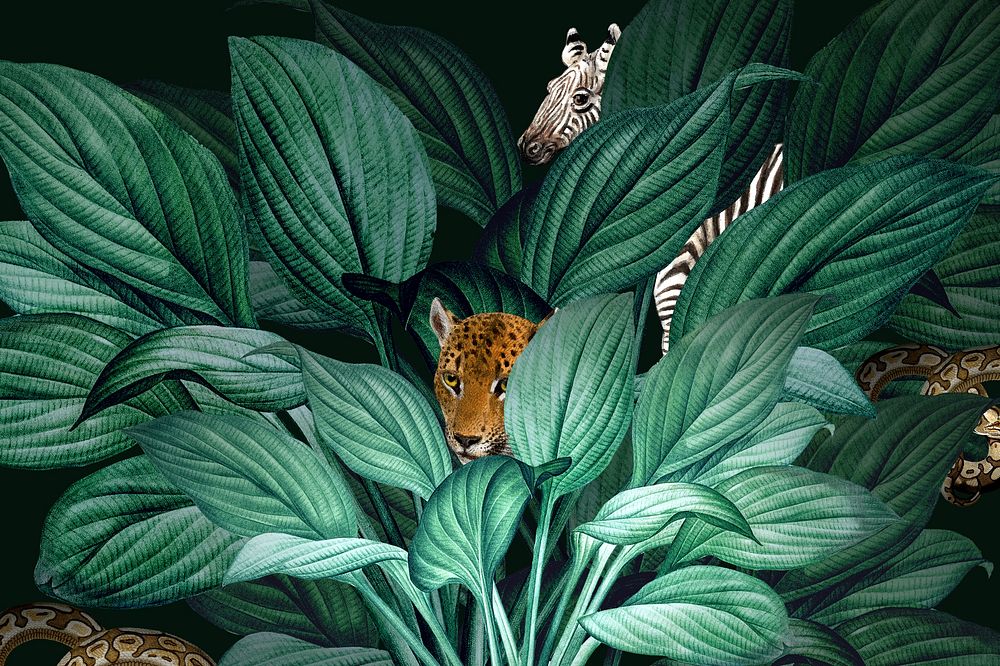 Vintage jungle background. Remixed rawpixel. | Premium Photo ...