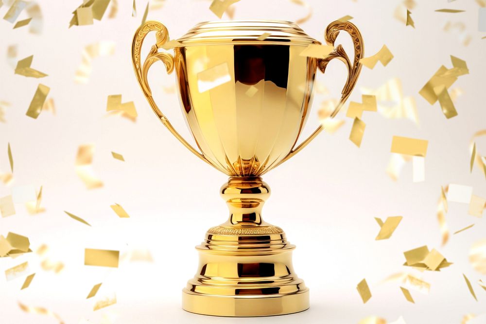 Gold trophy with confetti effect | Free Photo - rawpixel