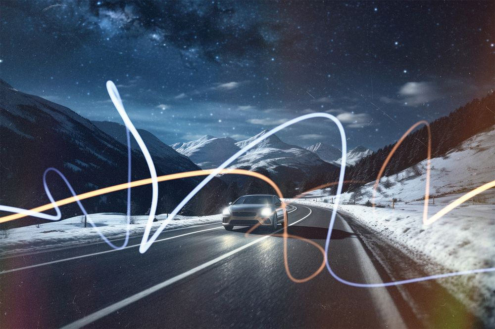 Car driving countryside photo light | Free Photo - rawpixel