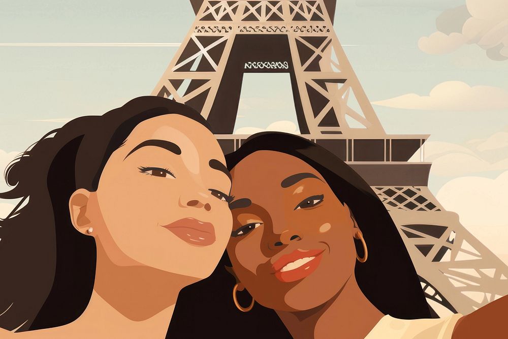 Travel landmark, tourism aesthetic illustration | Free Photo ...