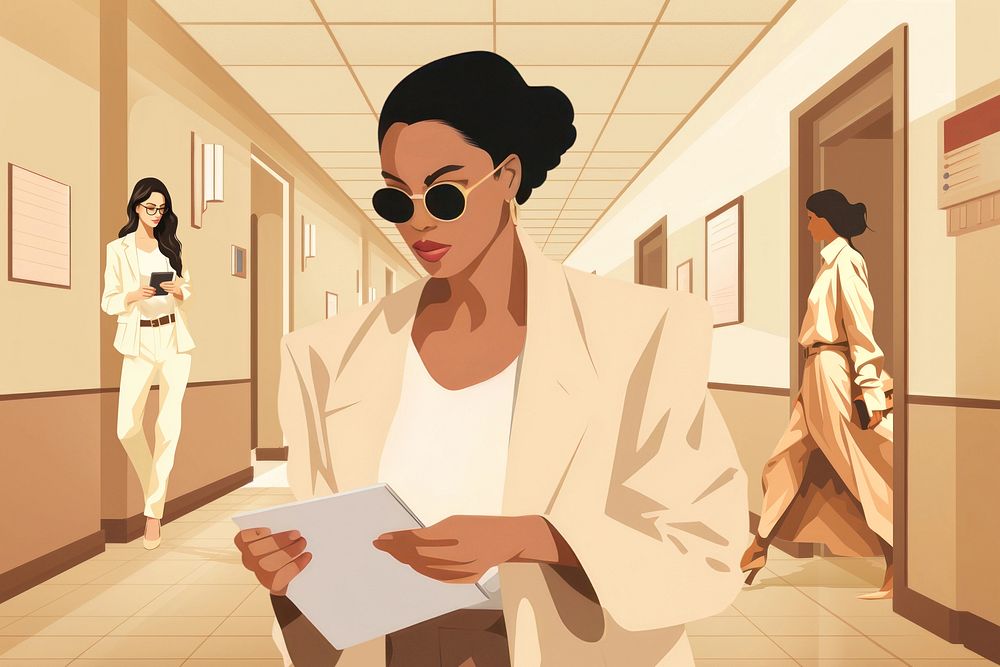 Working women, lifestyle aesthetic illustration | Free Photo ...