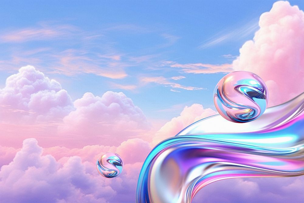 Sky irisdescent chrome, futuristic background | Free Photo Illustration ...