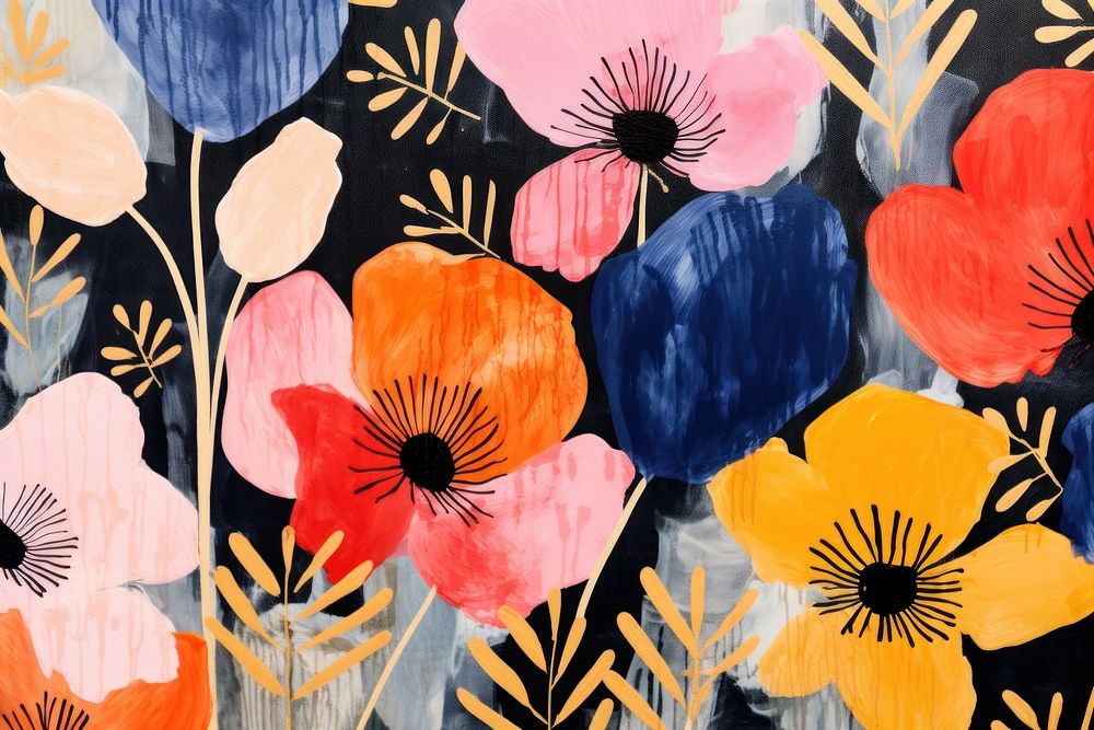Flowers backgrounds painting pattern. AI | Free Photo Illustration ...