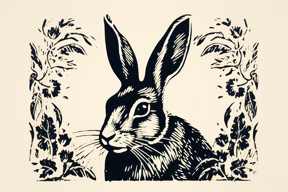 Rabbit drawing animal rodent. AI | Free Photo Illustration - rawpixel
