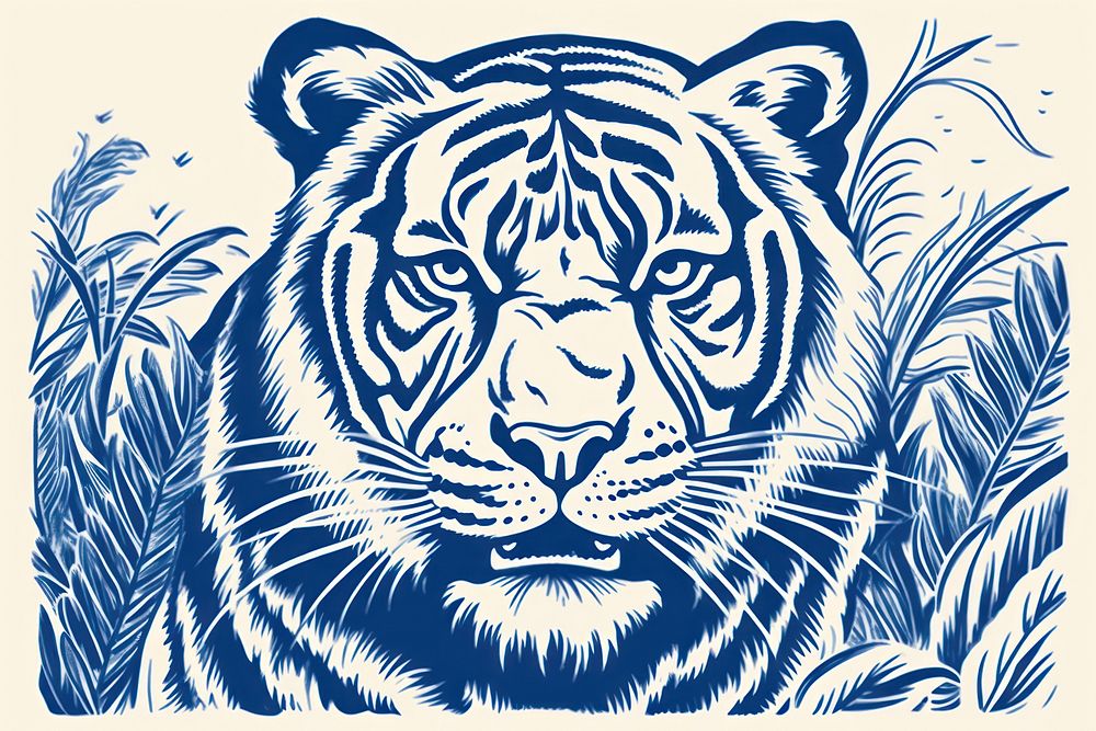 Tiger wildlife drawing animal. AI | Free Photo Illustration - rawpixel