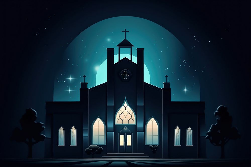 Church night architecture building. | Premium Photo Illustration - rawpixel