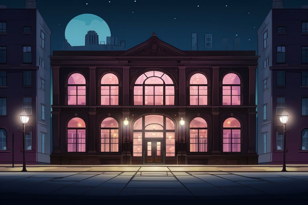 City hall building night architecture | Premium Photo Illustration ...