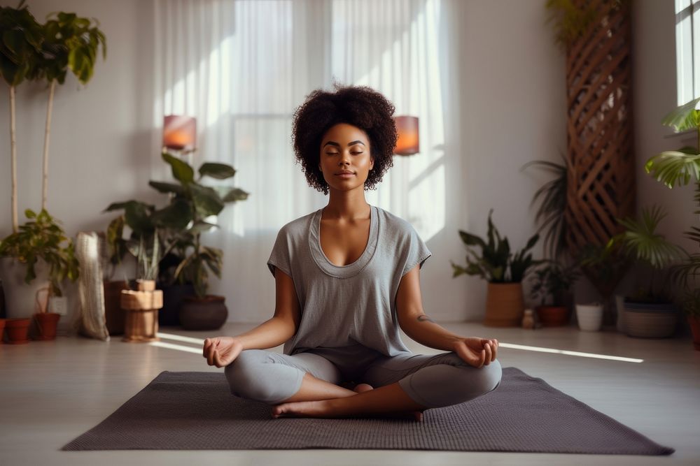 Young african yoga practicing exercise. | Free Photo - rawpixel
