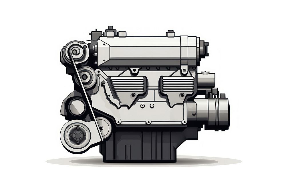 Diesel engine white background technology. | Free Photo Illustration ...