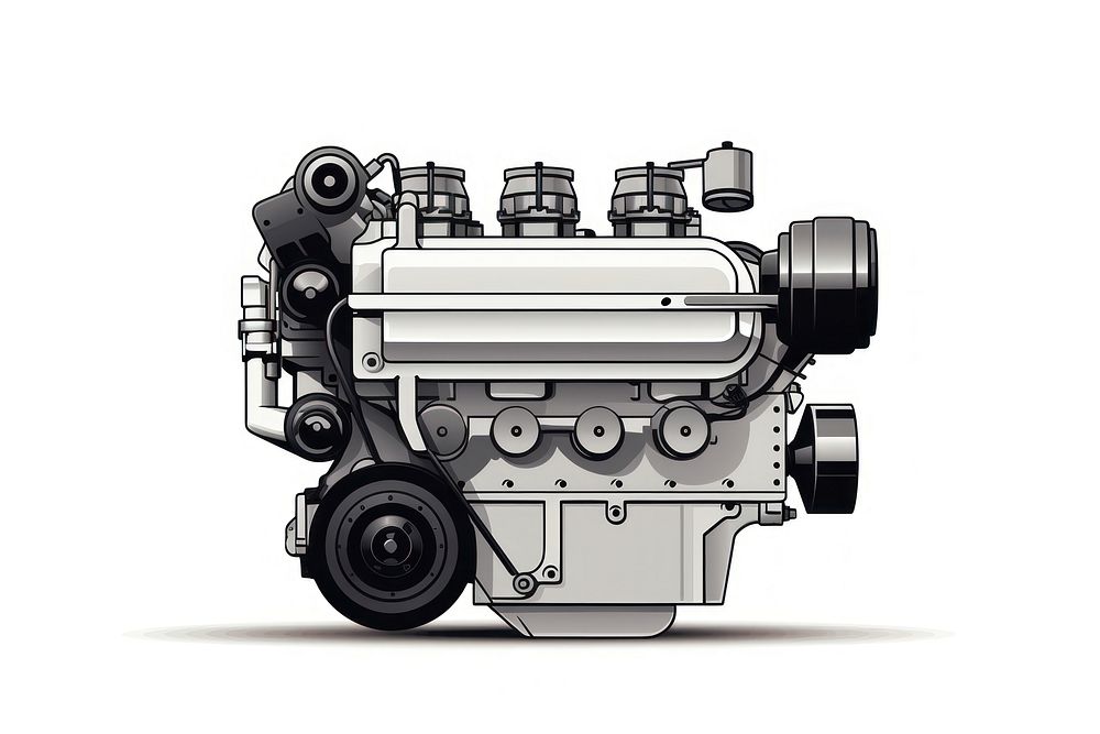 Diesel engine white background technology. | Free Photo Illustration ...