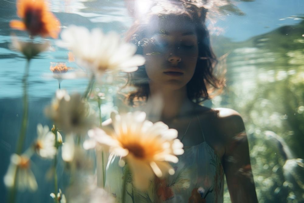 Summer photography swimming portrait. AI | Premium Photo - rawpixel