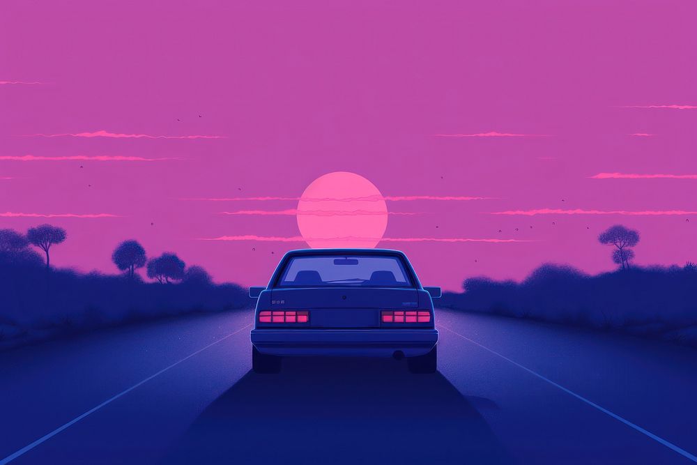 riding car vehicle purple road. | Free Photo Illustration - rawpixel