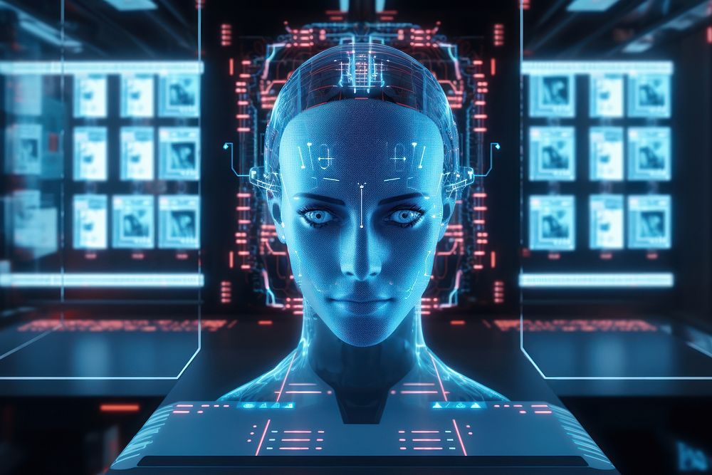 Artificial intelligence futuristic computer screen. | Premium Photo ...